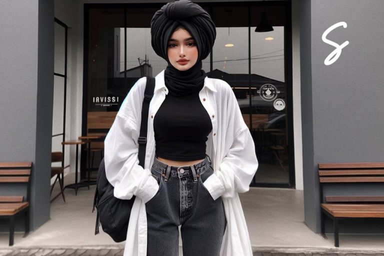 7 Referensi Outfit Kemeja Putih Hijab yang Fashionable - Shenada